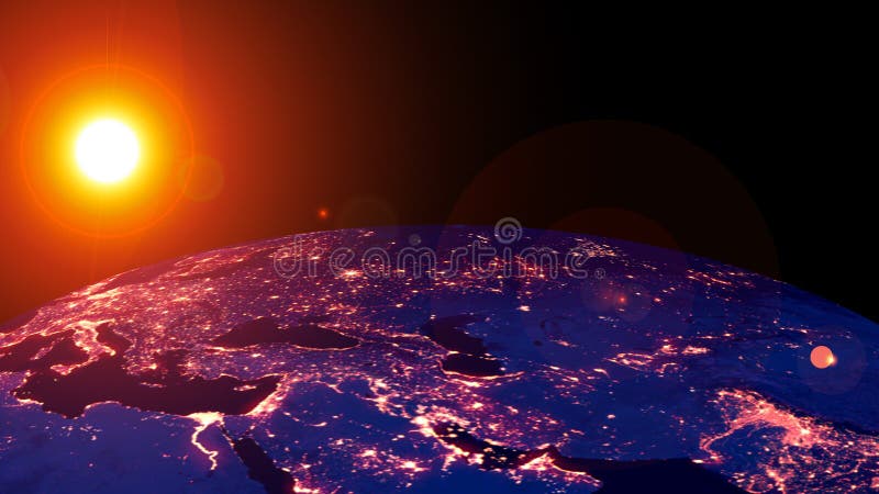 Planet Earth with a Spectacular Sunset `Elements of this Image ...