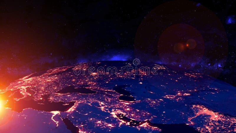 Planet Earth with a Spectacular Sunset `Elements of this Image ...