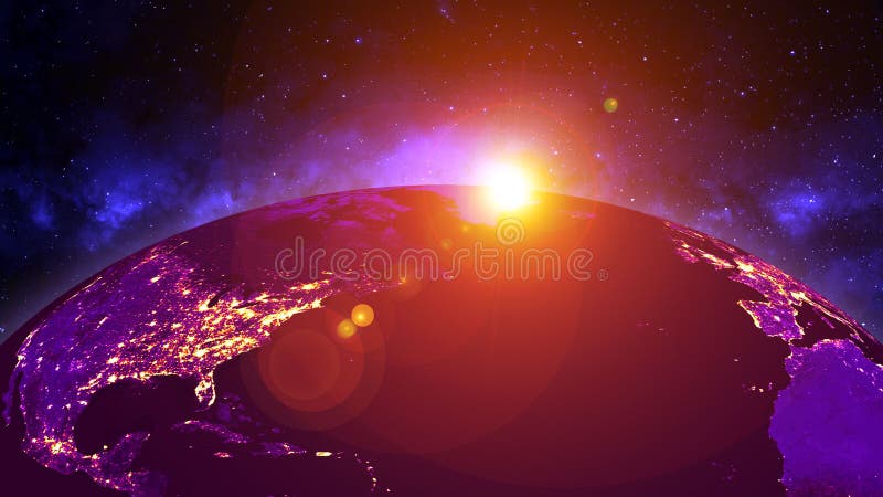 Planet Earth with a Spectacular Sunset `Elements of this Image ...