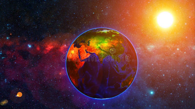 Planet Earth with a Spectacular Sunset `Elements of this Image ...