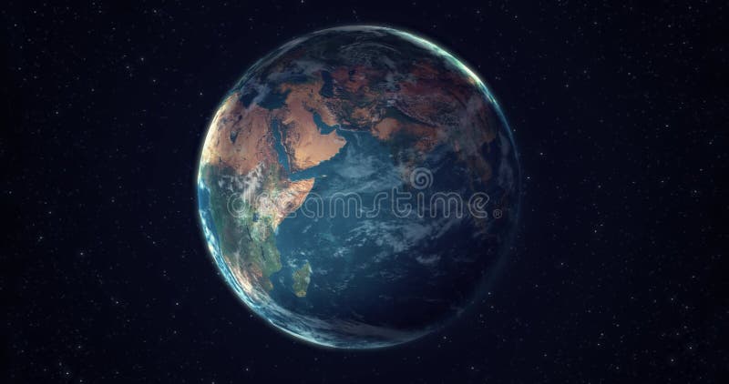 Planet Earth Spinning. a 3D Render Shot Taken from Outer Space in 4K ...