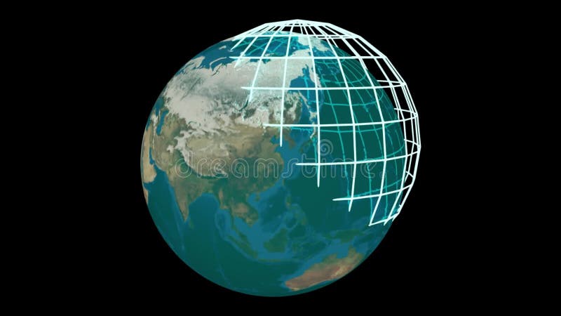Planet Earth Spinning Digital Rendering with Transparent Background ...
