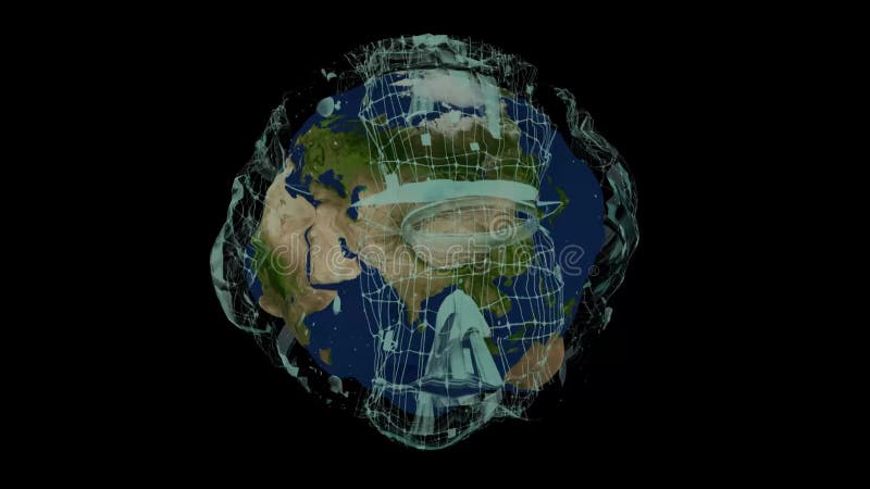 Planet Earth Spinning Digital Rendering with Transparent Background ...