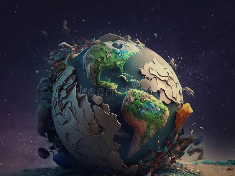 Earth shedding plastics stock illustration. Illustration of colorful ...