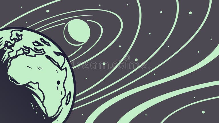 Planet Earth with Stylized Orbits, Global Connectivity, Vector Design ...