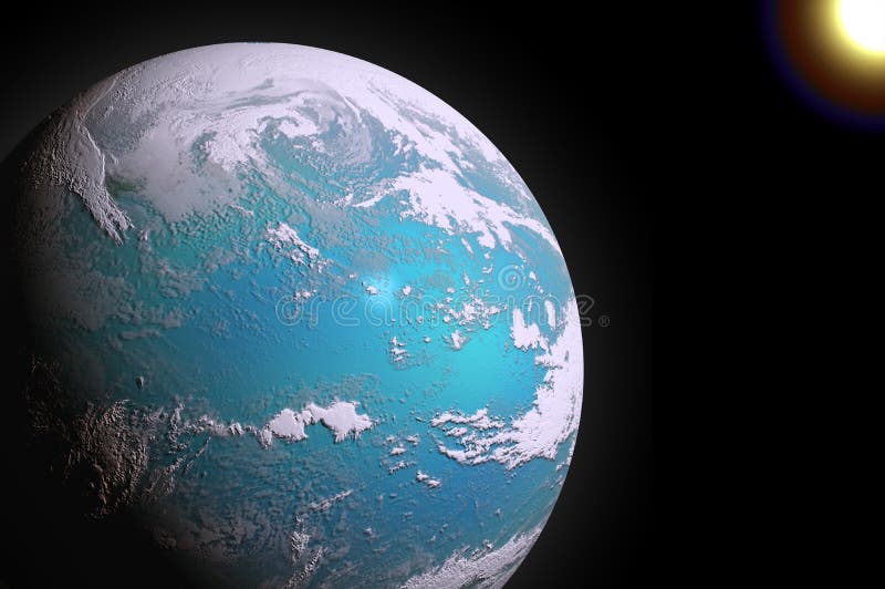 Planet Earth and Sun (Computer Generated) Stock Illustration ...