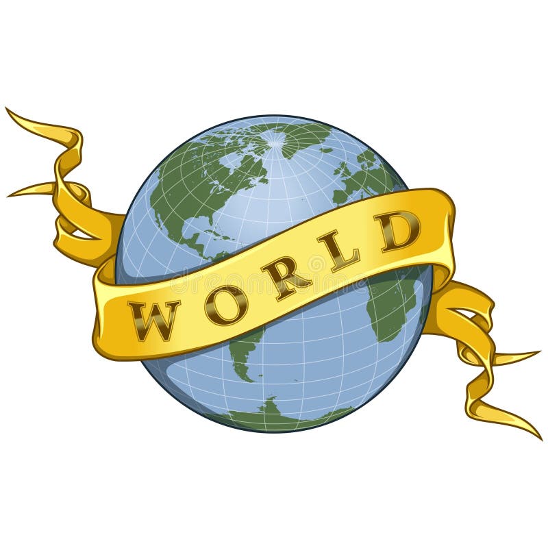 Planet Earth Surrounded with Ribbon Stock Vector - Illustration of ...