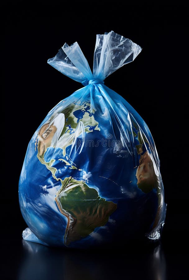 Planet Earth Trapped in Plastic Stock Photo - Image of environment ...