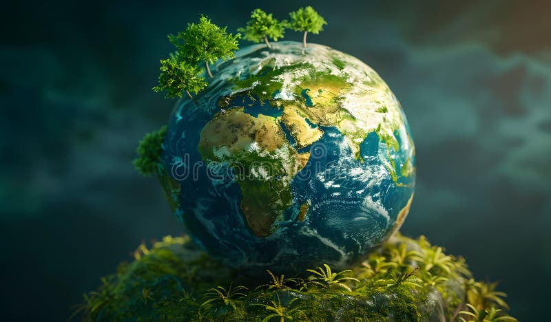Planet Earth with trees stock photo. Image of green - 319118470