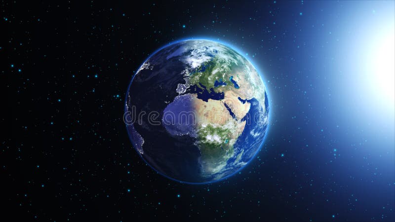 Planet Earth in Universe or Space, Earth and Galaxy in a Nebula Clouds ...