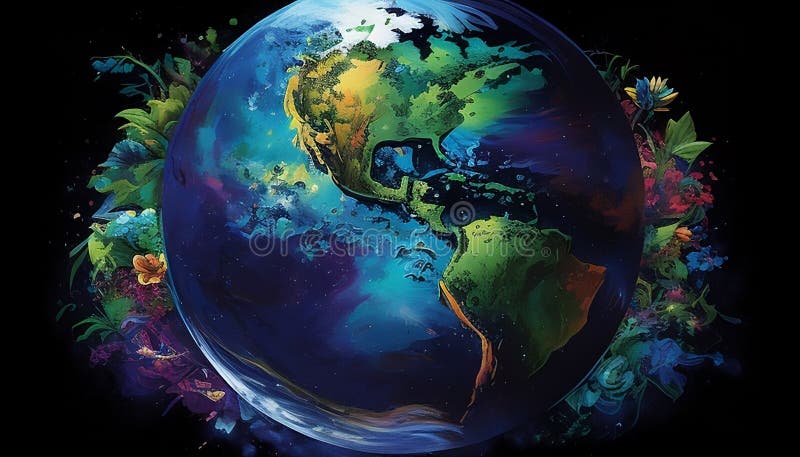 Planet Earth: a Vibrant Oasis in the Vast Universe, Made with ...