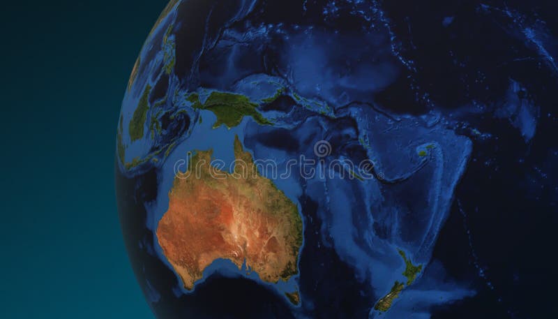 Planet Earth View Showing Australia, 3d Render Stock Illustration ...