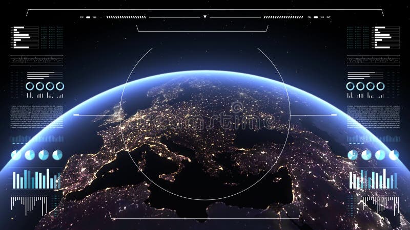 Planet Earth, View from Space. 3d 4K Animation of Terrestrial Globe ...