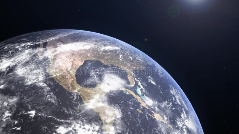 Planet Earth, View from Space. 3d 4K Animation of Terrestrial Globe ...