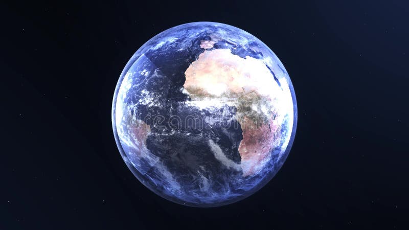 Planet Earth, View from Space. 3d 4K Animation of Terrestrial Globe ...