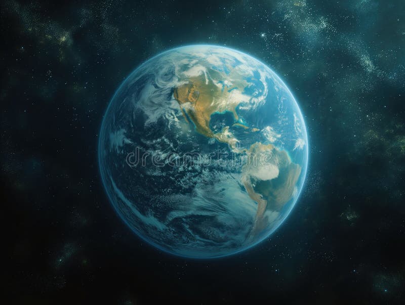 Planet Earth View from Space Stock Illustration - Illustration of ...