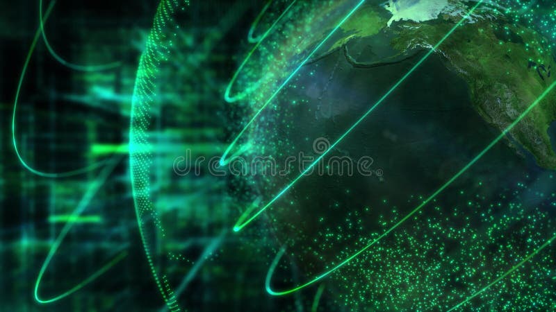 Virtual Sphere of Planet Earth, Use of Digital Technologies Stock ...