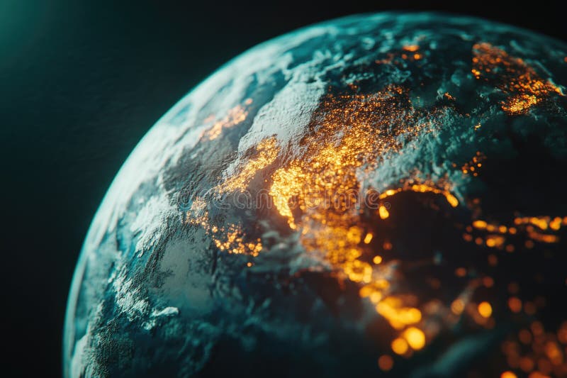 Planet Earth with Volcanic Activity Stock Image - Image of crisis ...