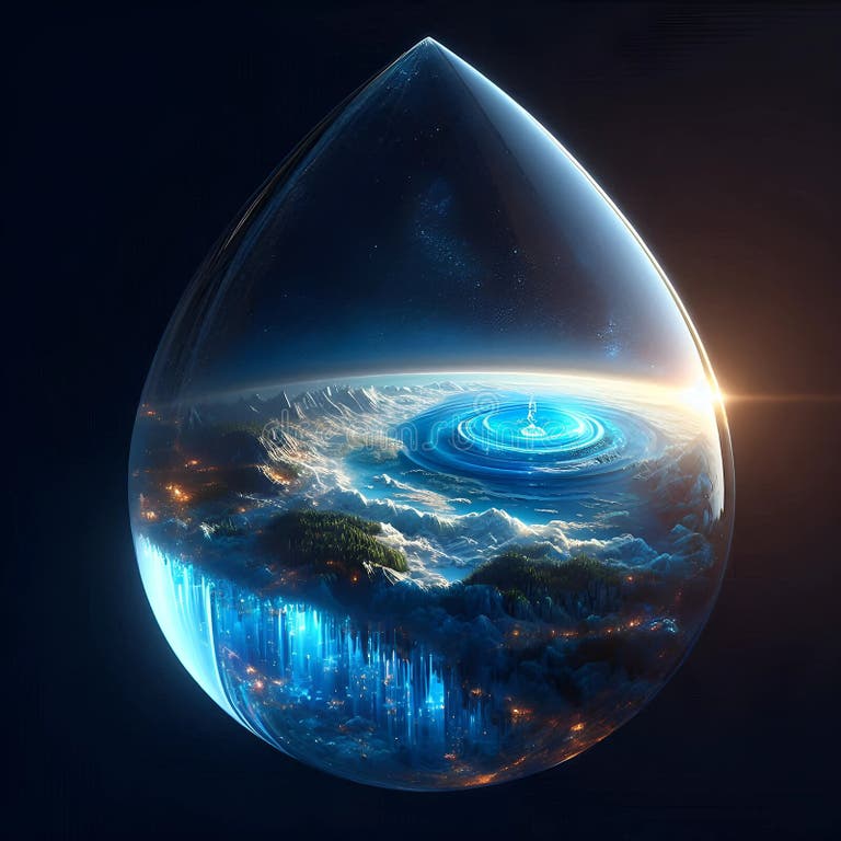 Planet Earth in a Water Drop. 3d Rendering, 3d Illustration Stock Illustration - Illustration of ...