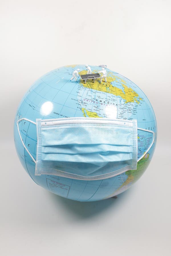 Planet Earth is Wearing a Protective Mask in the Space Stock Image ...