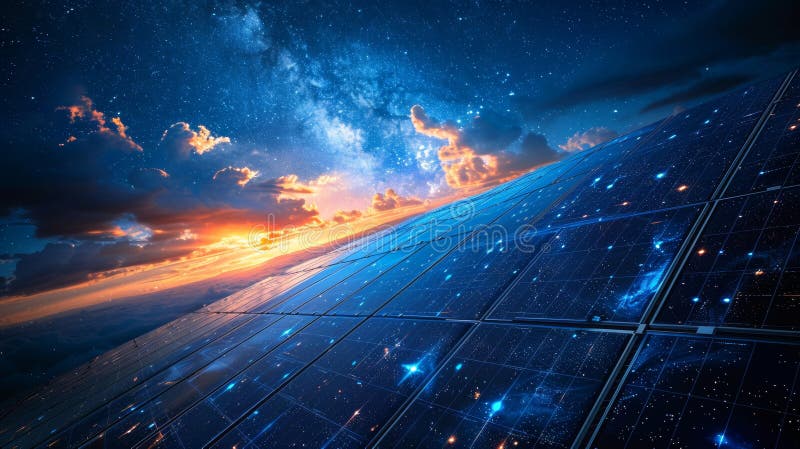 Planet Earth on Which There are Many Solar Panels Stock Image - Image ...