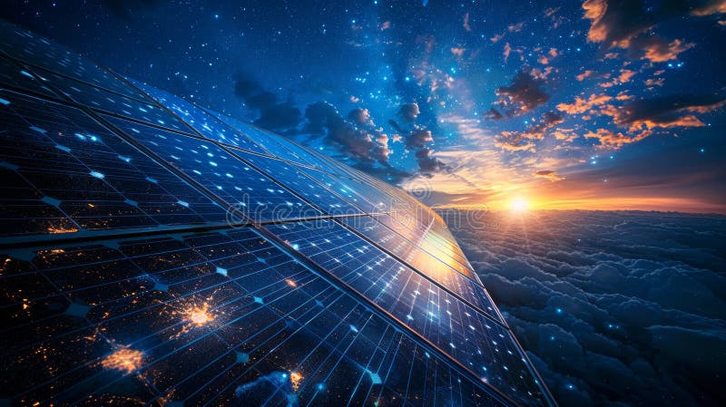 Planet Earth on Which There are Many Solar Panels Stock Photo - Image ...