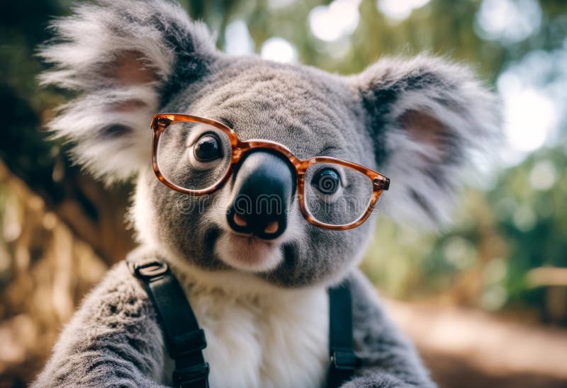 Planet Earth Who Glasses Koala with Hands Intelligent Stock ...