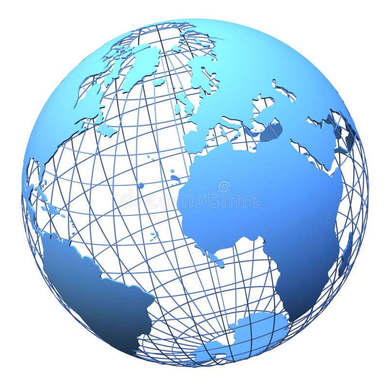 Planet Earth Wireframe Design Isolated Stock Illustration - Image: 18635335