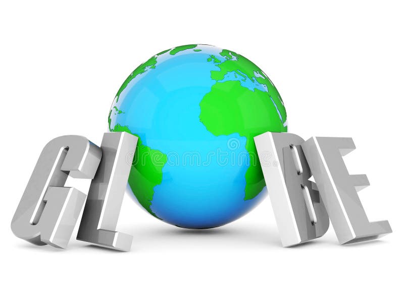 Planet Earth and the Word World Stock Illustration - Illustration of ...