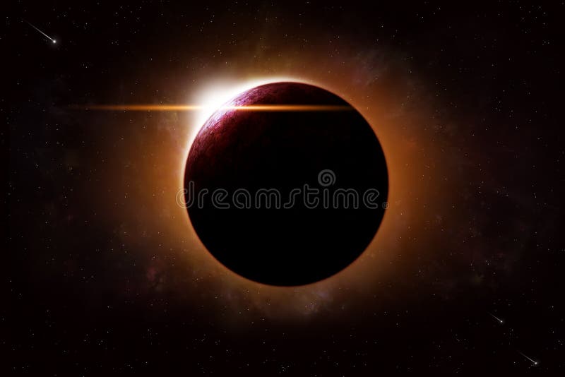 Planet Eclipse Space Background Stock Illustration - Illustration of ...