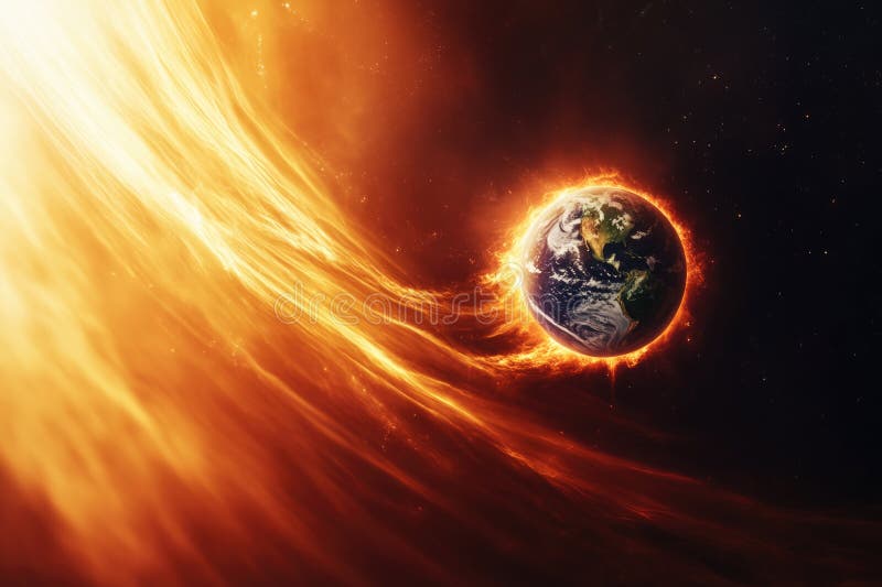 Earth on Fire stock photo. Image of catastrophe, environmental - 385519088