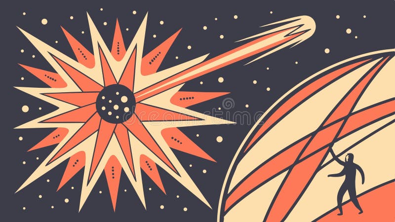 Planet Explosion Catastrophe Vector, Sci-Fi Disaster Scene, Vector ...