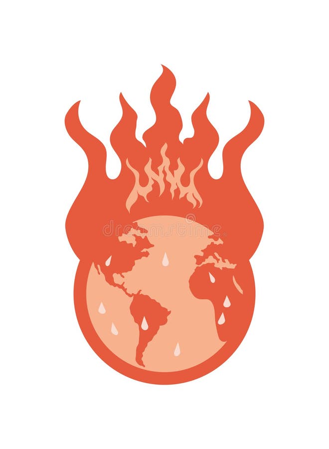 Planet on Fire Global Warming Stock Vector - Illustration of burning ...