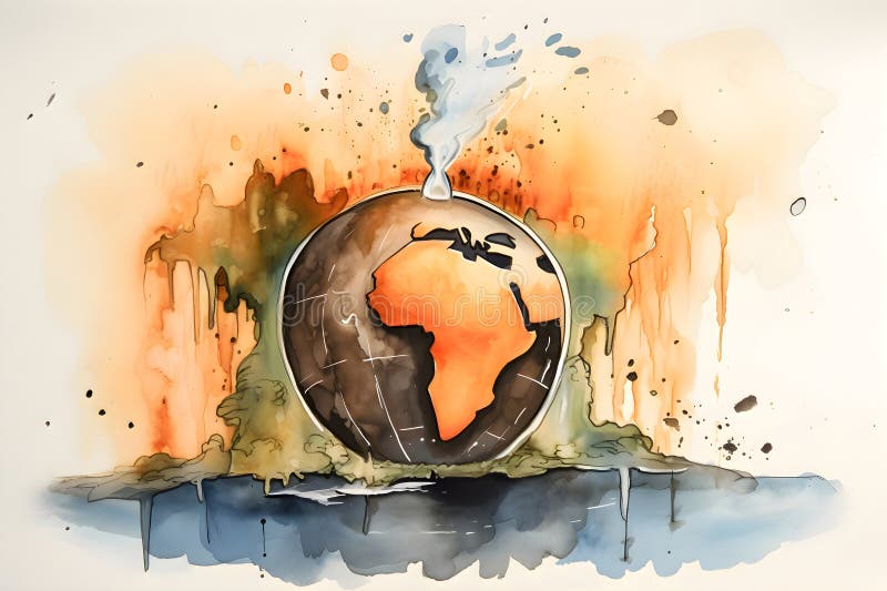 The Planet is on Fire, Illustration about Global Warming and Climate ...