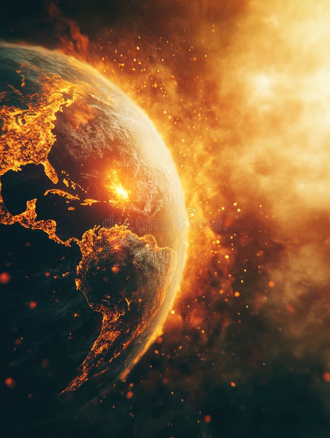 Planet is on Fire and Surrounded by a Lot of Smoke Stock Image - Image ...