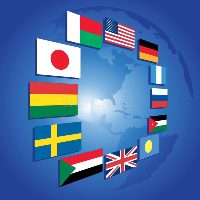 Planet flags stock illustration. Illustration of globe - 37747768