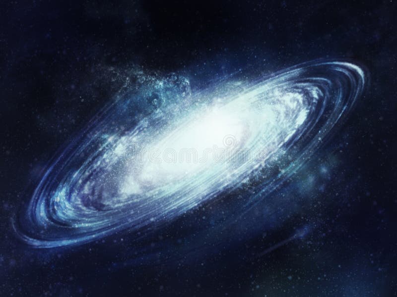 Planet and Galaxy in a Free Space. Illustration Design Style Stock ...