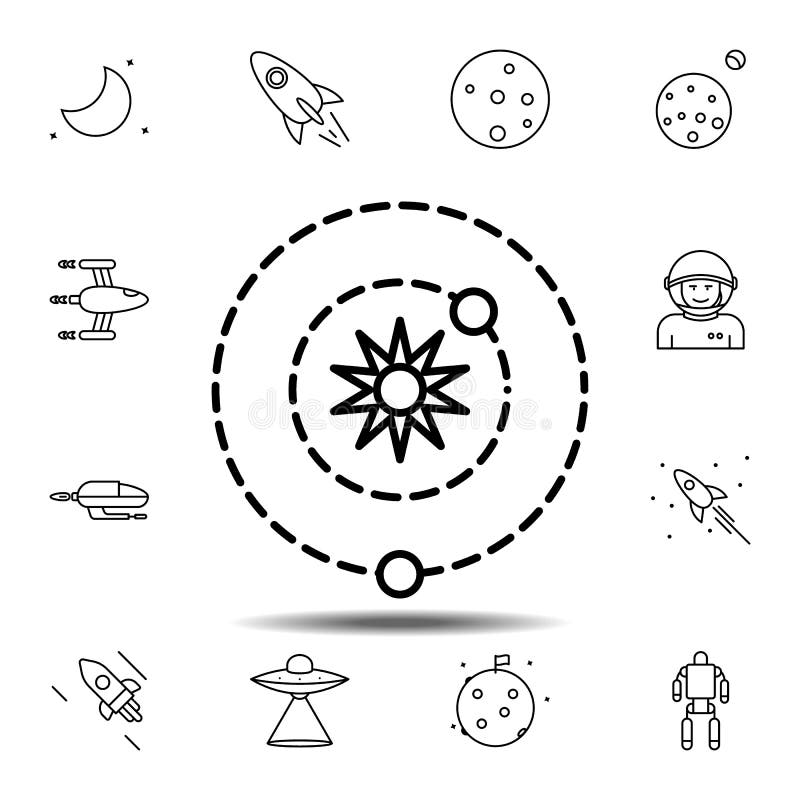Planet, Galaxy, Space, Orbit Icon. Simple Thin Line, Outline Vector ...