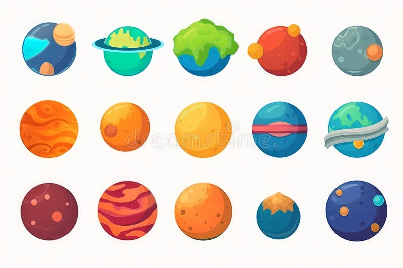 Planet game set stock illustration. Illustration of cartoon - 272680676