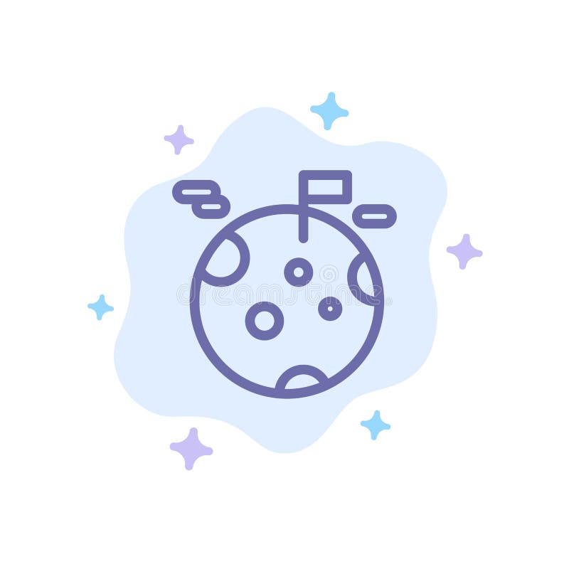 Planet, Gas, Giant, Space Blue Icon on Abstract Cloud Background Stock ...