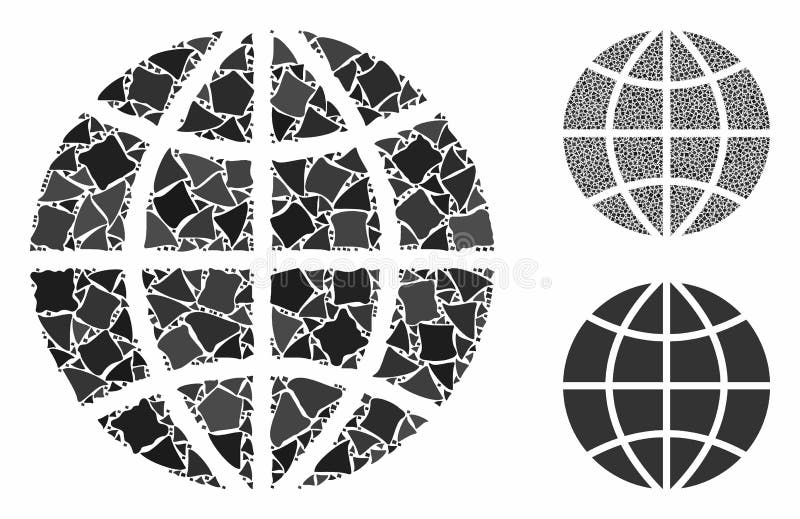 Planet Globe Mosaic Icon of Unequal Pieces Stock Vector - Illustration ...