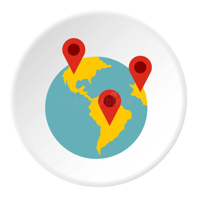 Planet GPS Signs Icon, Flat Style Stock Vector - Illustration of mark ...