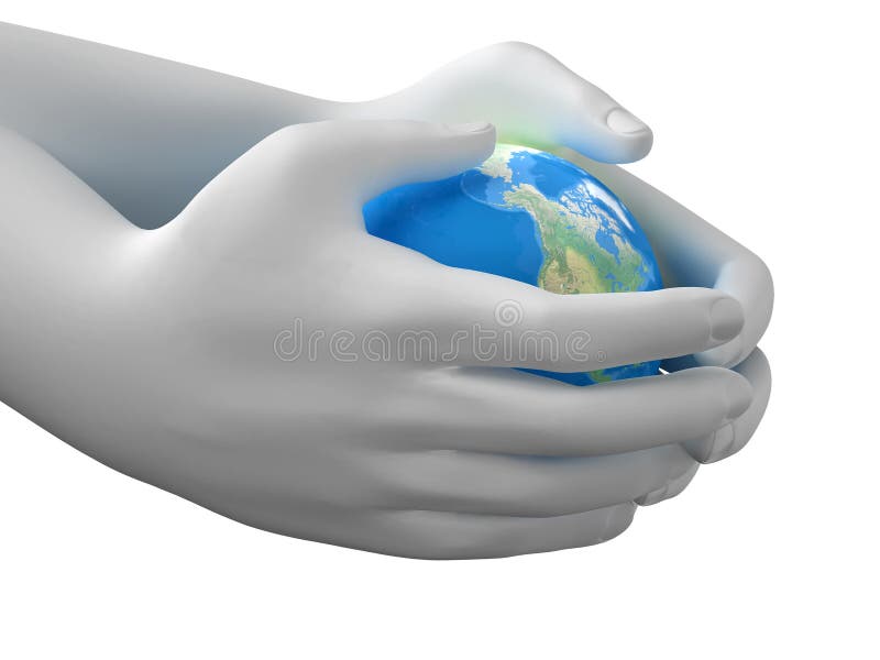 Squeezing the Earth stock illustration. Illustration of globe - 13722603
