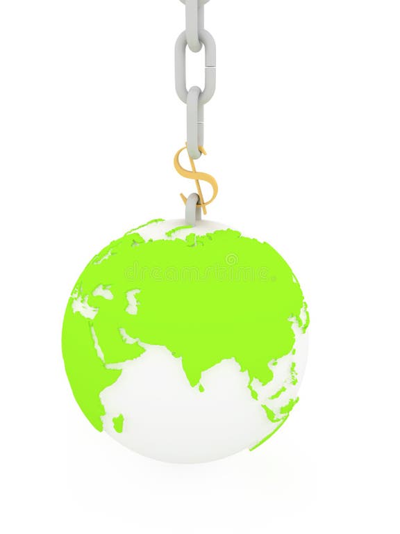 Planet hangs on a chain stock illustration. Illustration of gold - 12694749