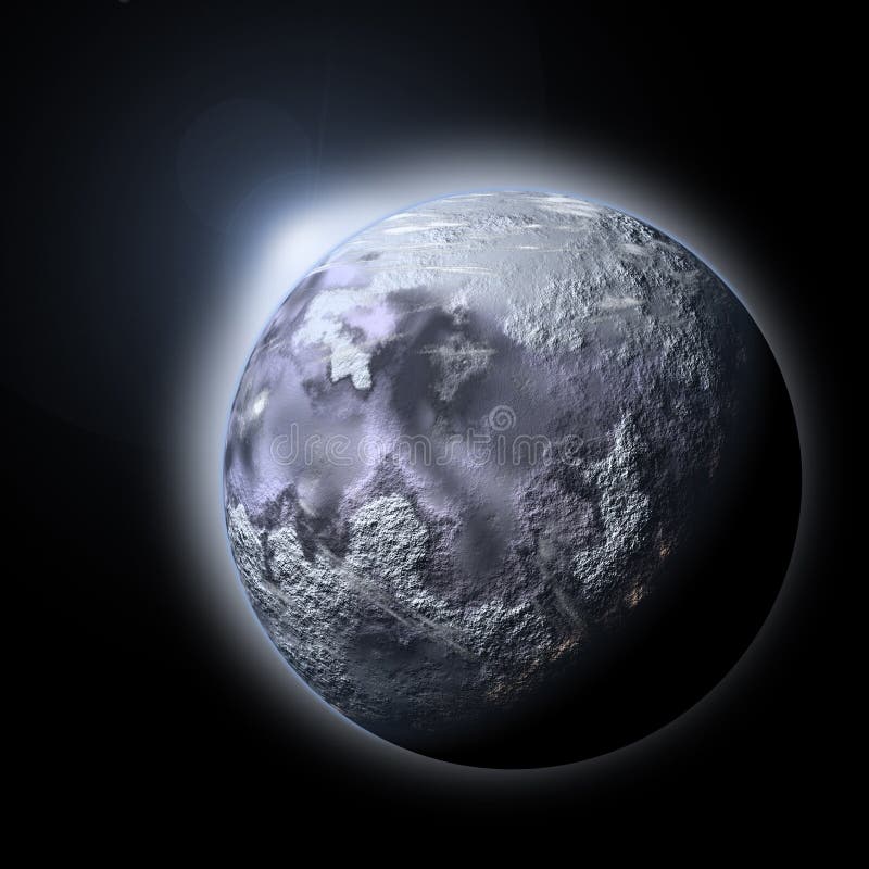 Blue Ice Planet stock illustration. Illustration of shadow - 5201312