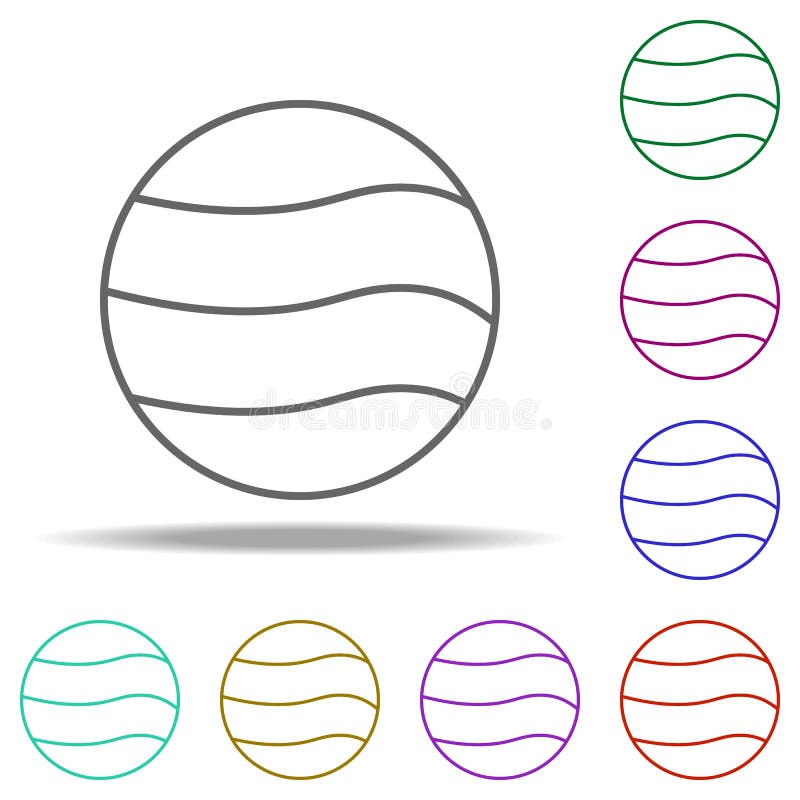 Planet Icon. Elements of Cartooning Space in Multi Color Style Icons ...