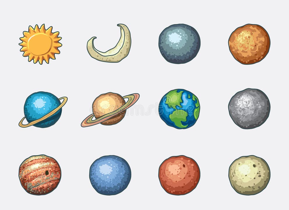 Planet Icon Set Stock Illustrations – 130,536 Planet Icon Set Stock ...