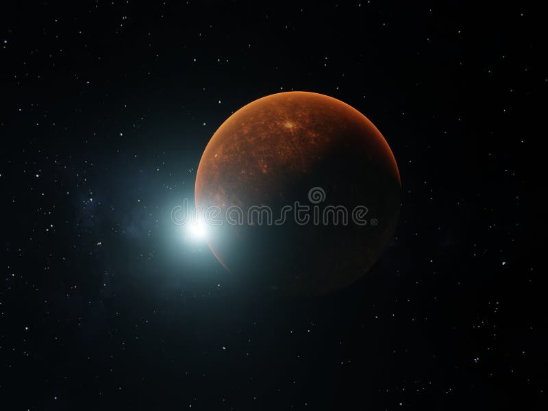 The Planet is Illuminated by a Blue Star Stock Illustration ...