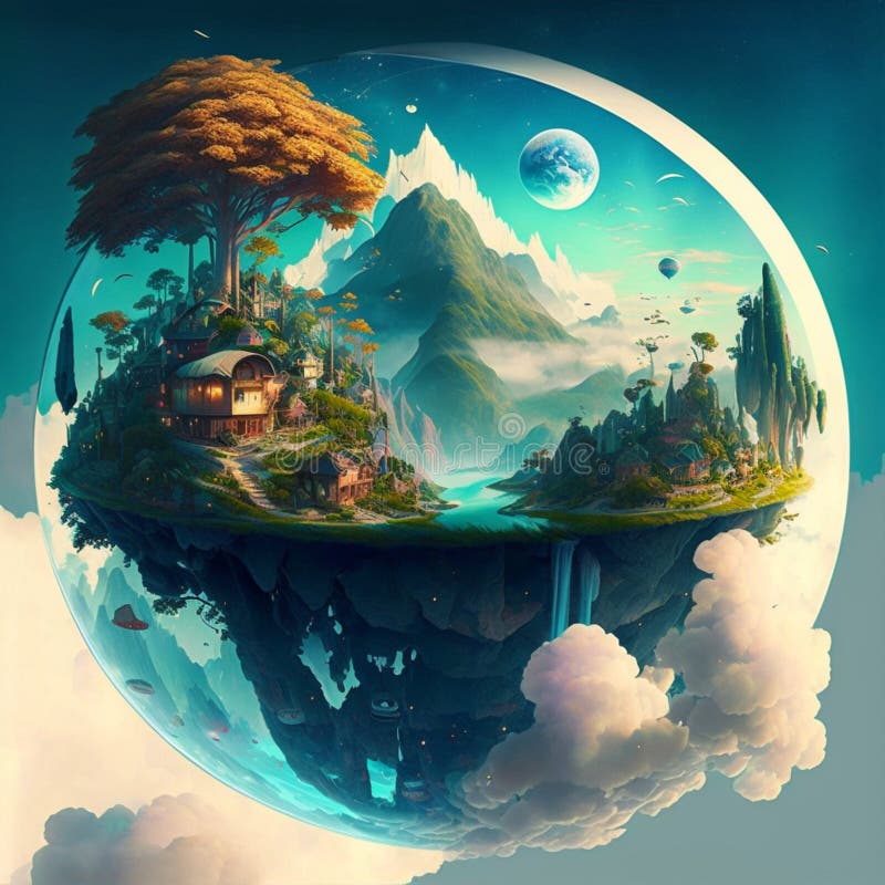 Planet Illustration - Drawing Desert, Ice, Forest, Mountain Planets ...