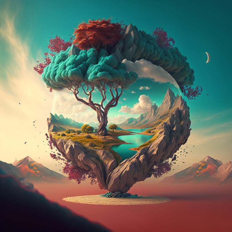 Planet Illustration - Drawing Desert, Ice, Forest, Mountain Planets ...